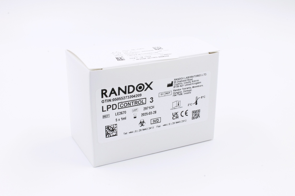 Control Lípidos Nivel 3 Randox (UK). | Labcare de Colombia S.A.S