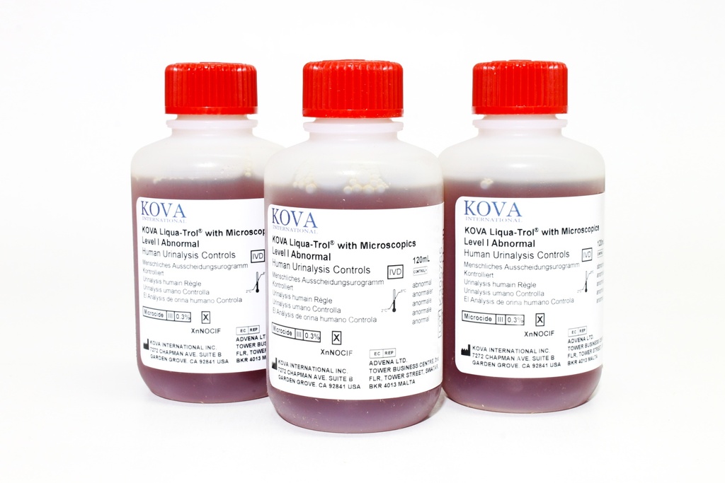 Control Uroanálisis Kova Liqua Trol Nivel 1 (Anormal). Kova Intl (USA ...