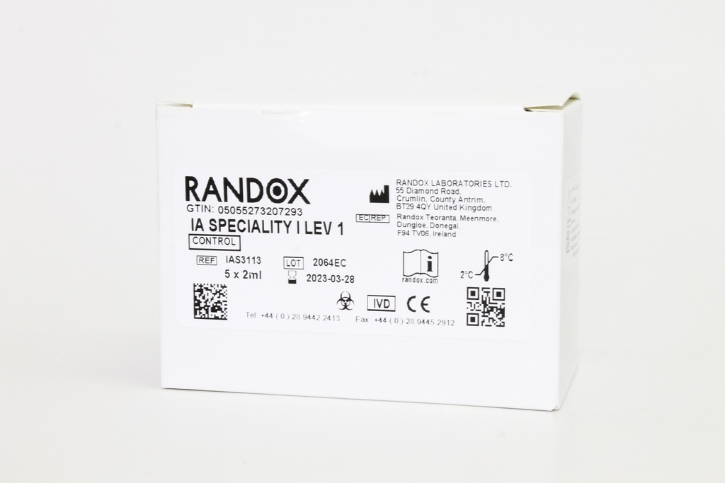 Control Inmunoensayo Especialidad I Nivel 1 Randox (UK) | Labcare de ...